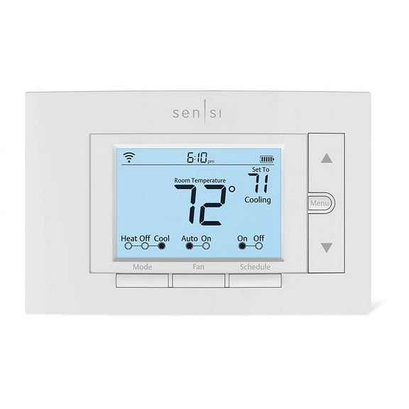 Emerson Sensi Touch Wi-Fi Controlled Smart Thermostat with Touchscreen and Remote Sensor, C-Wire ...