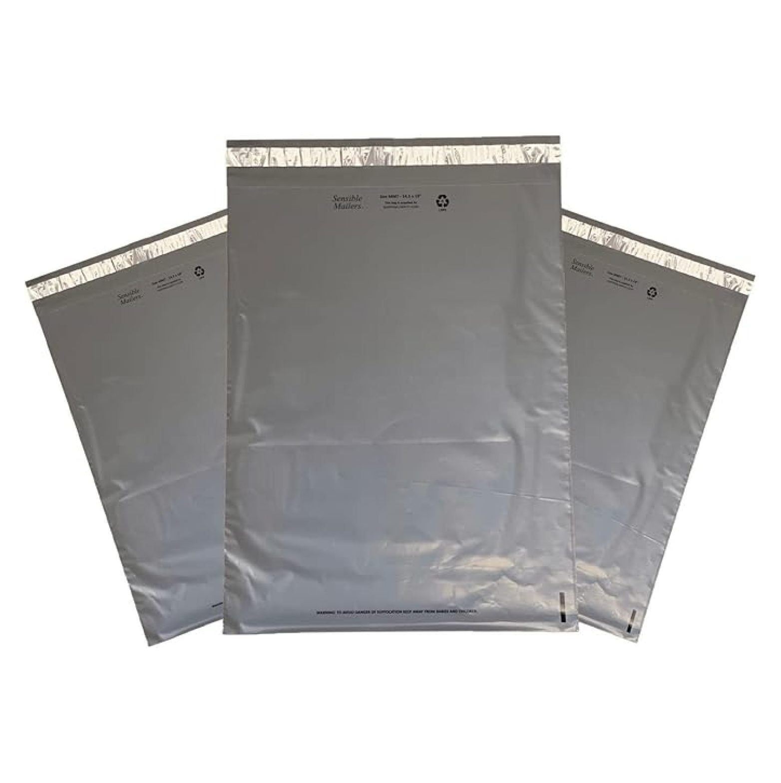 Sensible Mailers – 1,000 Pack of 12x15.5” Fully Recycled Mailers Grey ...
