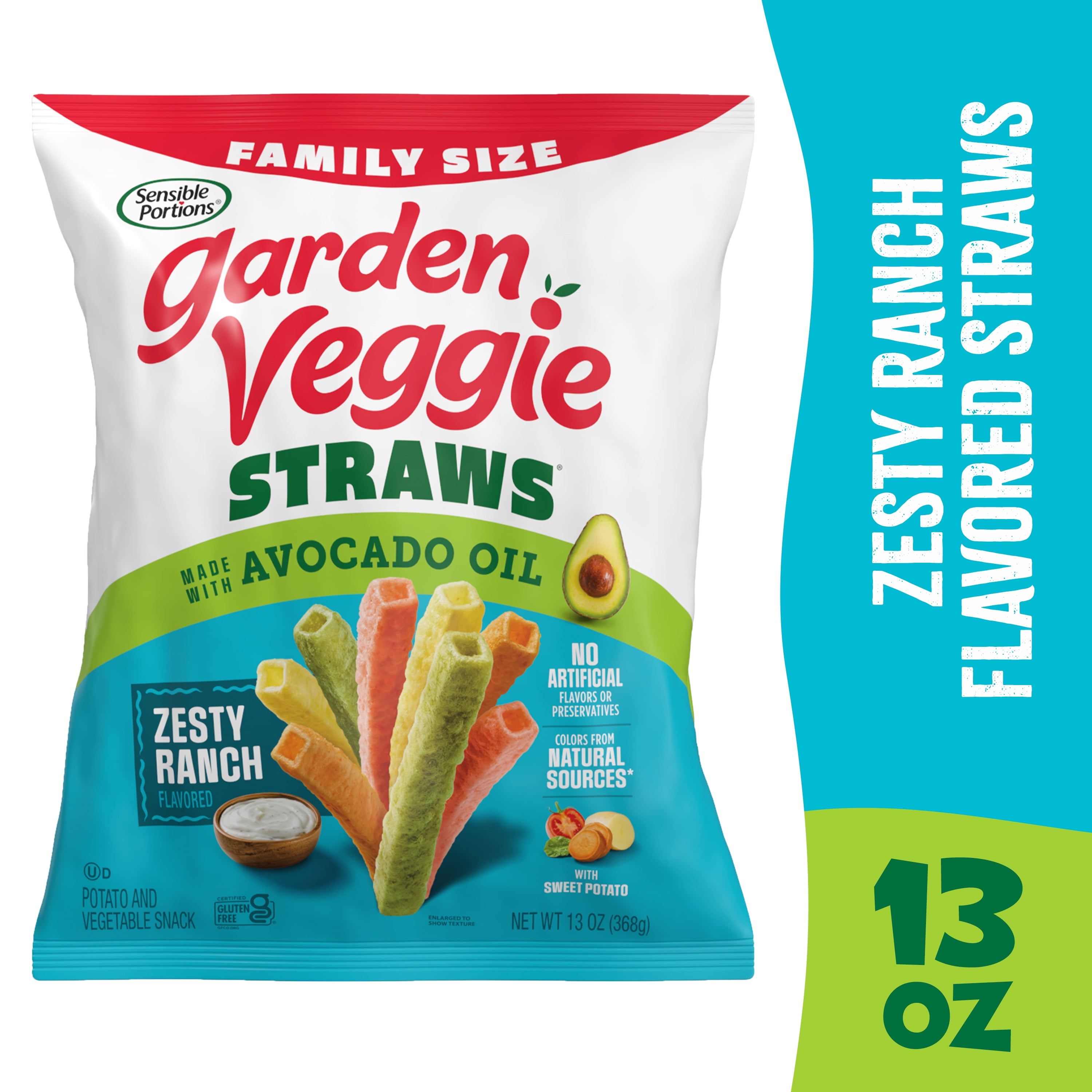 Sensible Portions Garden Veggie Straws Made with Avocado Oil, Zesty ...