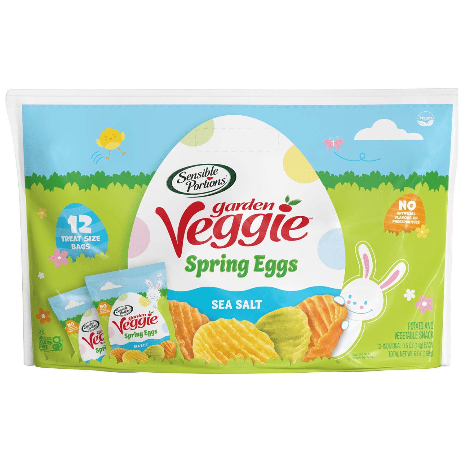 Sensible Portions Garden Veggie Spring Eggs Wavy Chips, Sea Salt, 0.5 ...