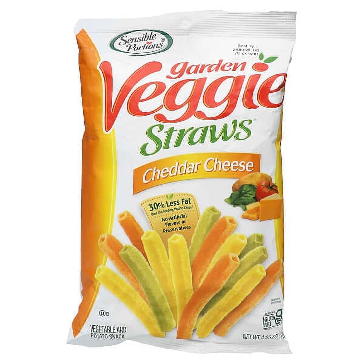 Sensible Portions, Garden Veggie Straws, Cheddar Cheese, 4.25 oz Pack ...
