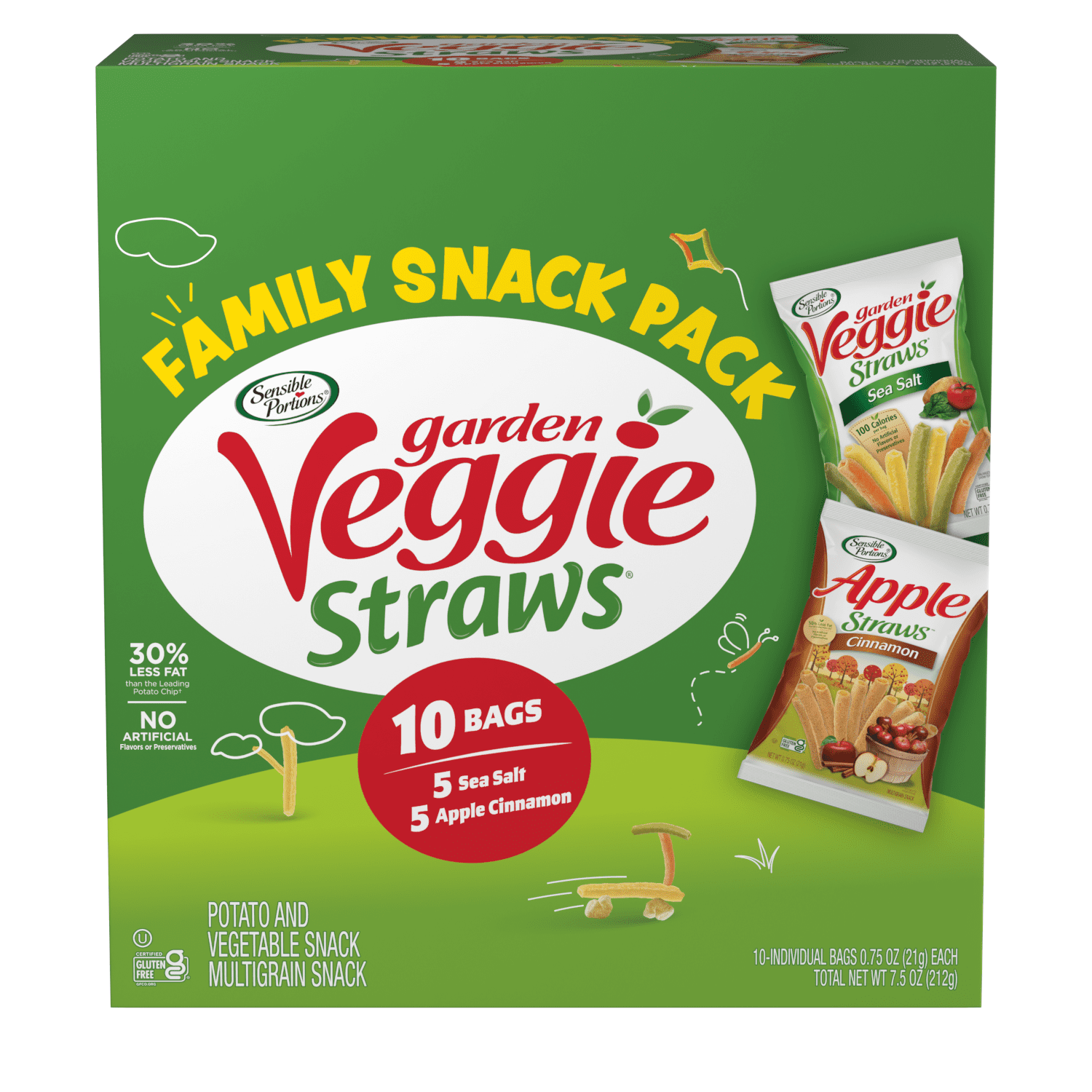 Sensible Portions Healthy Veggie Snack Pack, Crisp Veg Chips, Cinnamon ...