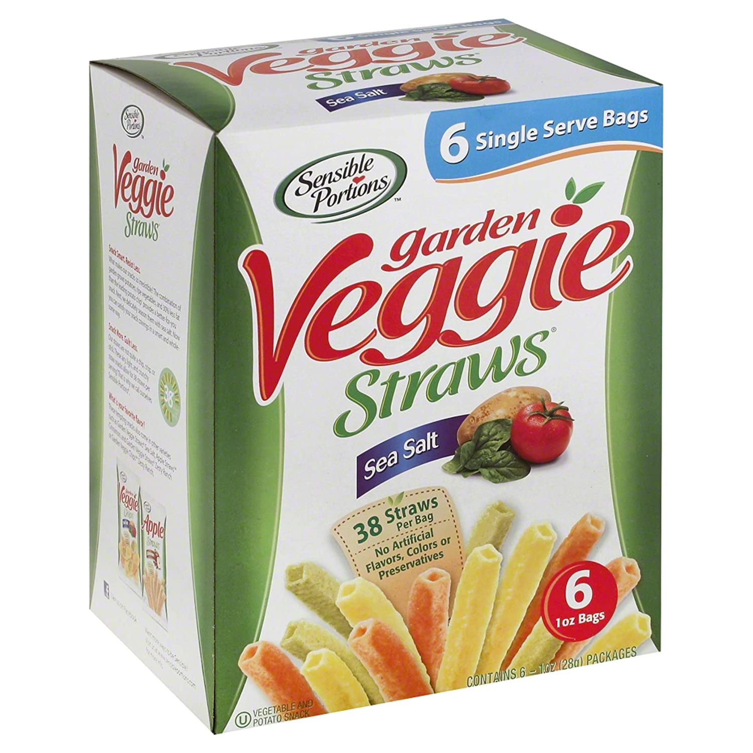 Sensible Portions Garden Sea Salt Veggie Straws - 6 Individual Small ...