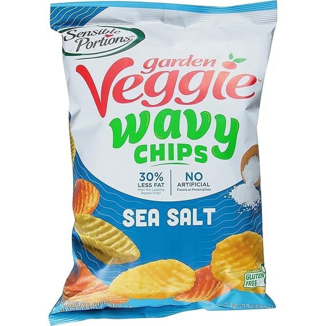 Sensible Portions Garden Veggie Wavy Chips Sea Salt - 12 oz Pack of 2 ...