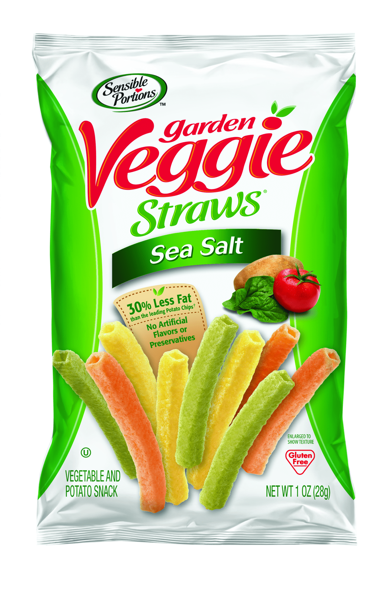 Sensible Portions Sea Salt Veggie Straws, Gluten-Free, 24 Individually ...