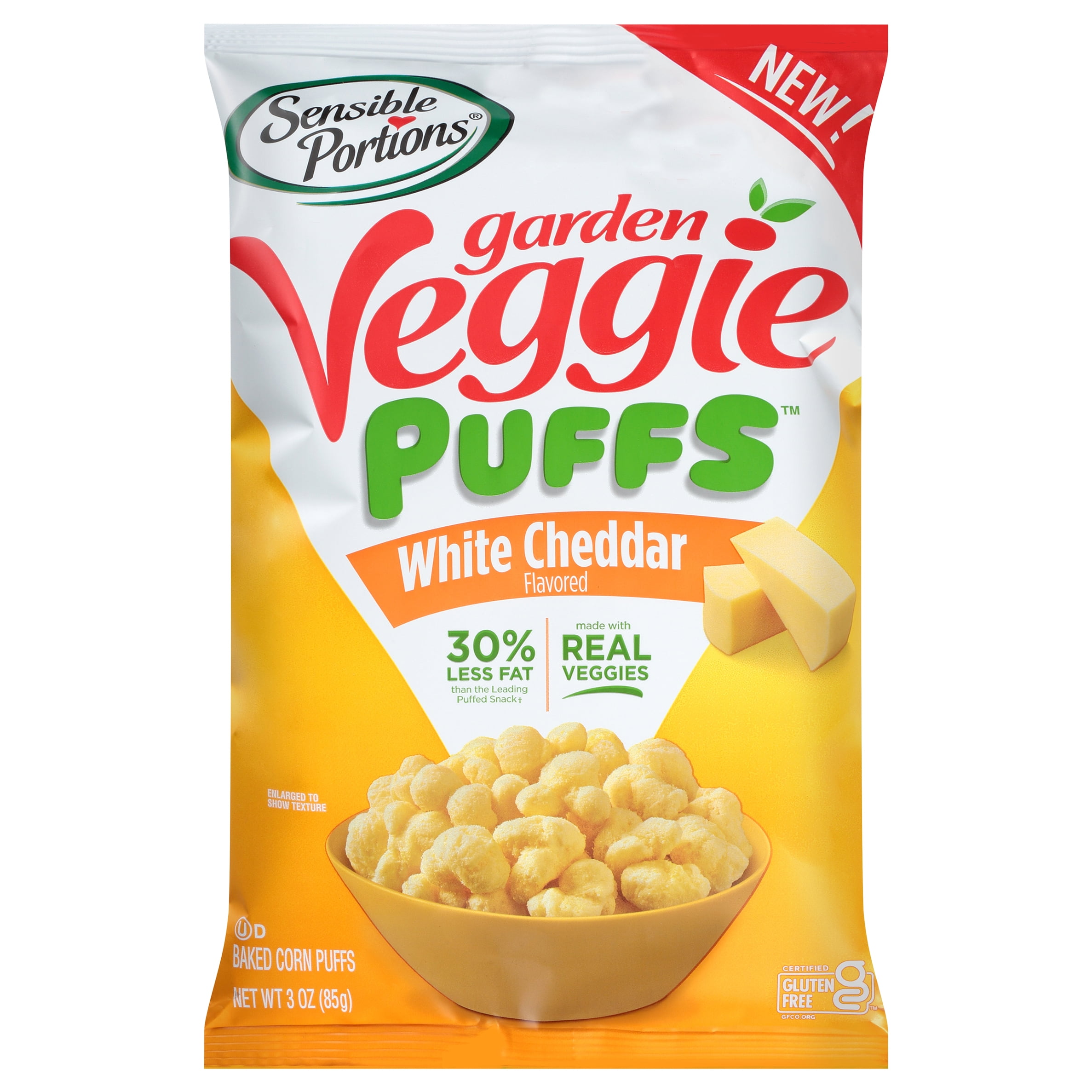 Sensible Portions Vegetable Puffs White Cheddar 3 oz (Pack of 6 ...