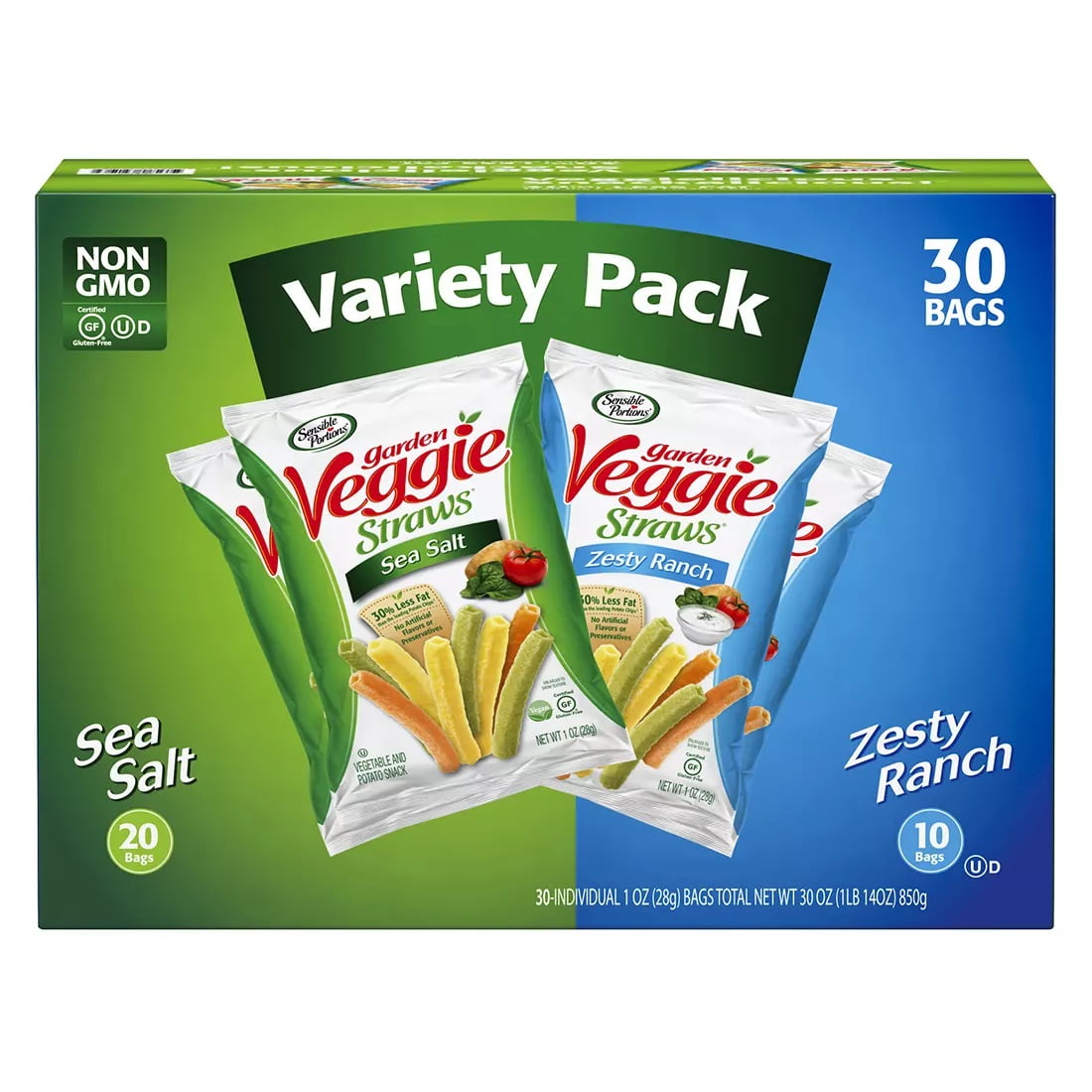 Sensible Portions Veggie Straws Snacks Variety Pack, 30 ct. - Walmart.com