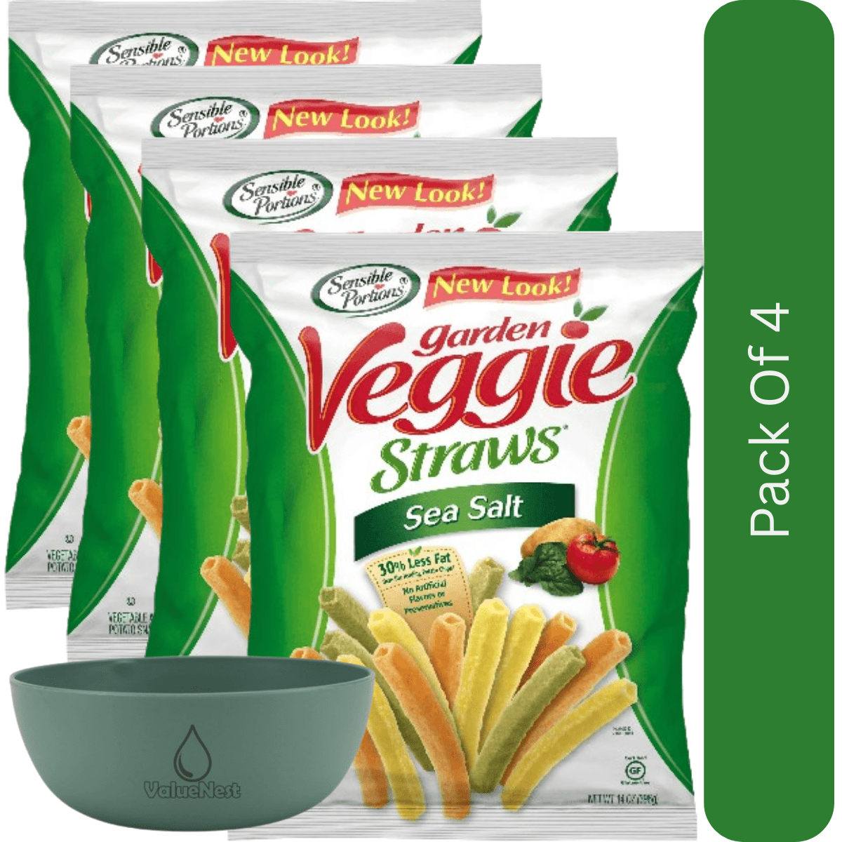 Sensible Portions Veggie Straws Sea Salt Flavor, 14 oz Bag With Olive ...