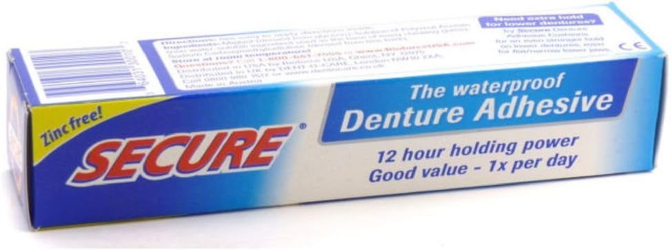 Sensitive Gums Waterproof Denture Adhesive Zinc Free with Aloe Vera ...