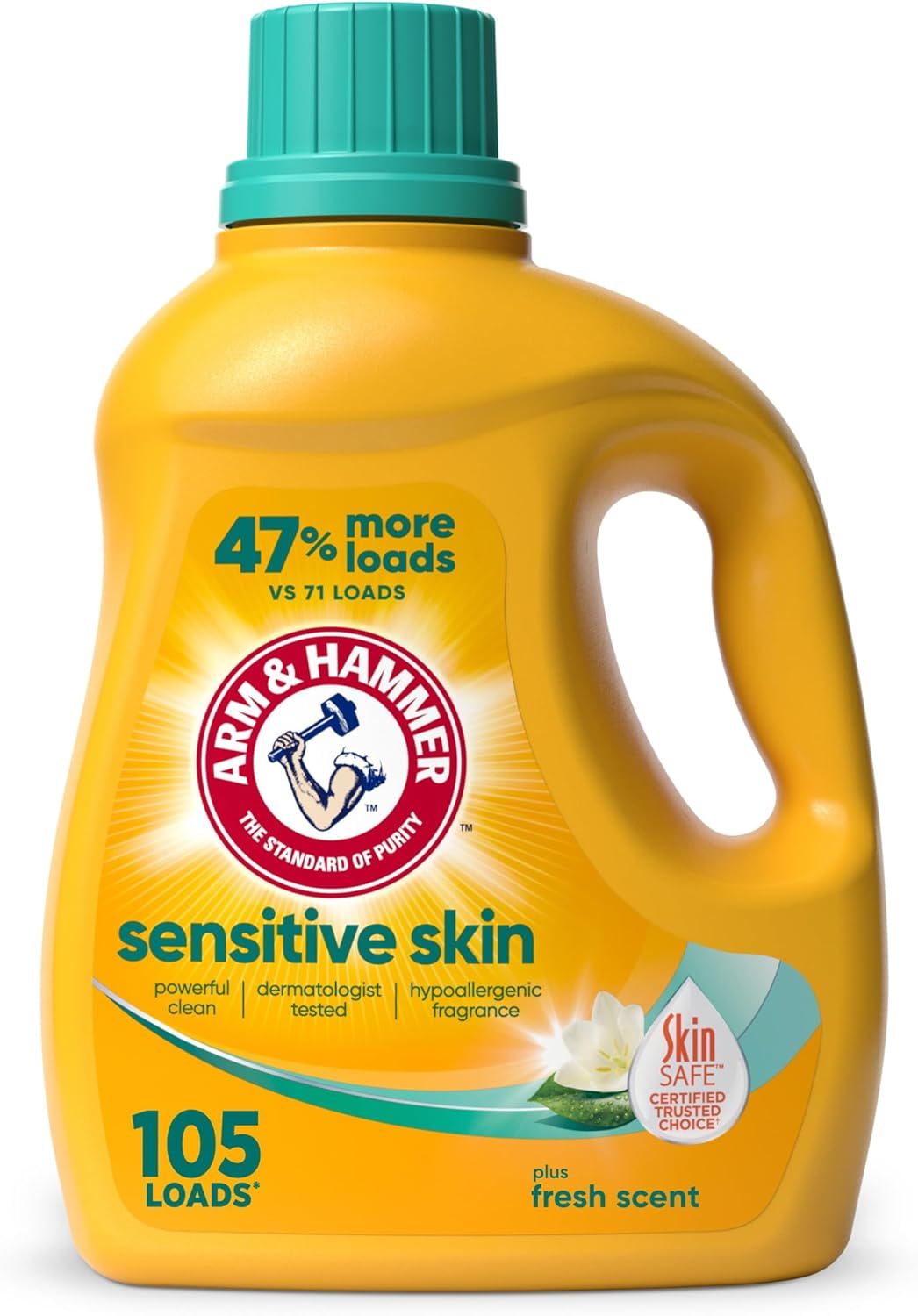 Sensitive Skin Liquid Laundry Detergent, Fresh Scent, 105 fl oz, 105 ...