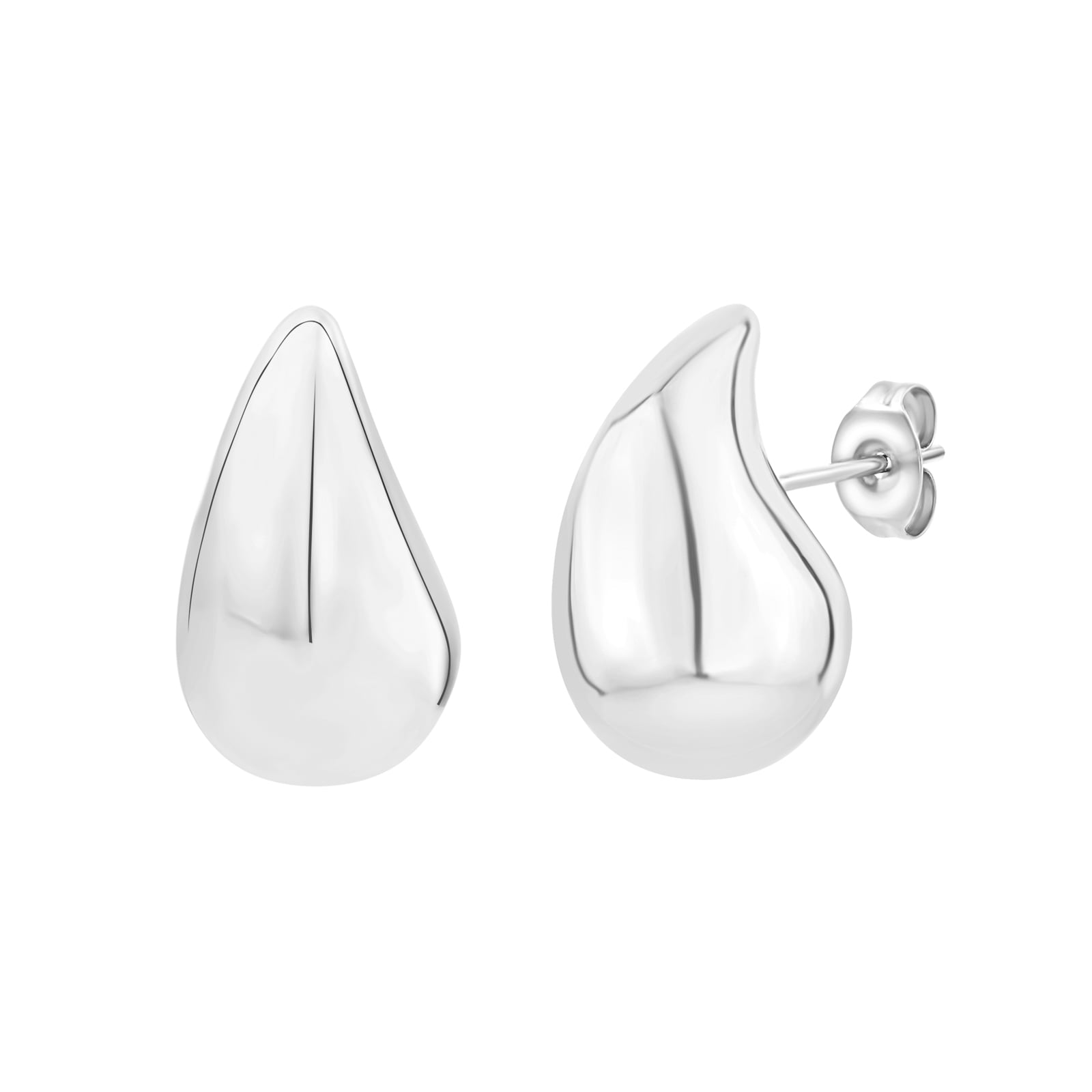 Sensitive Skin Stainless Steel Bubble Teardrop Earrings Post Closure ...