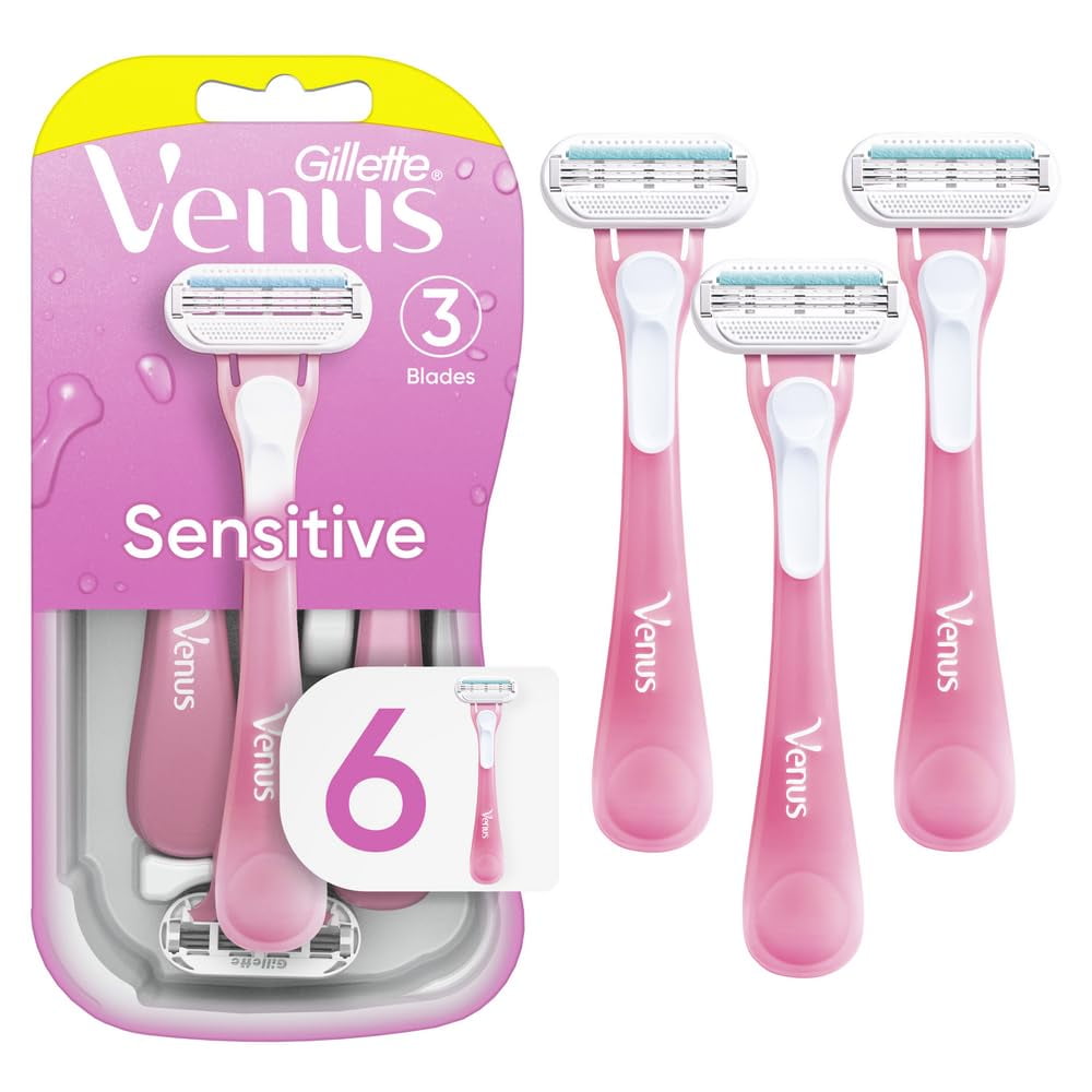 Sensitive isposable Razors for Women with Sensitive Skin, 6 Count ...