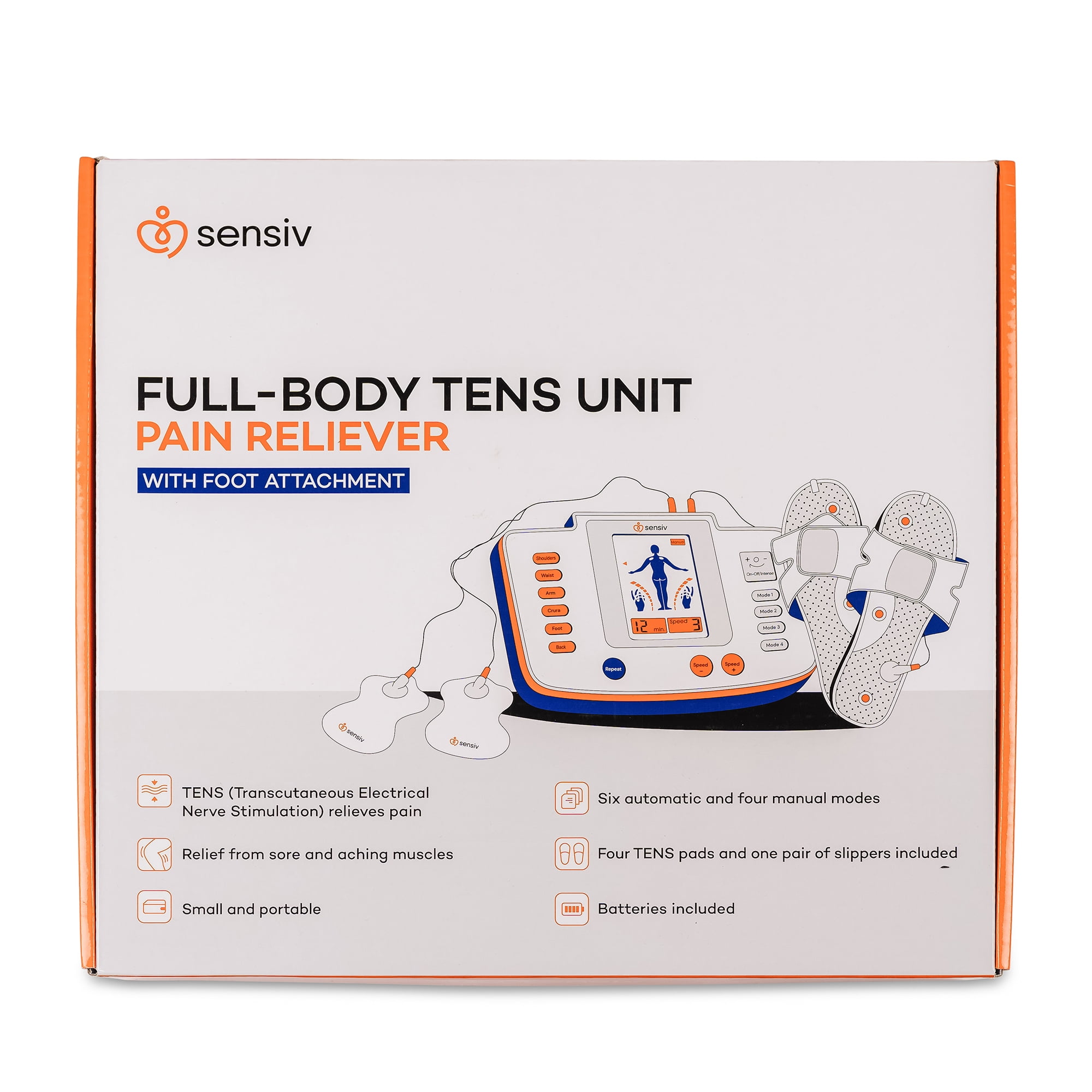 Sensiv Full-Body TENS Unit with Foot Attachment 2 X 4 X 6 Inch SENTENSF ...