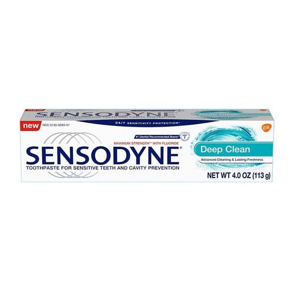Sensodyne Deep Clean Toothpaste, For Sensitive Teeth, 4 Oz, 3 Pack ...