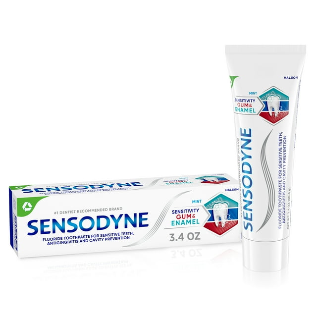 Sensodyne Enamel Fluoride & Gum Sensitive Toothpaste, Mint Flavor, 3.4 ...