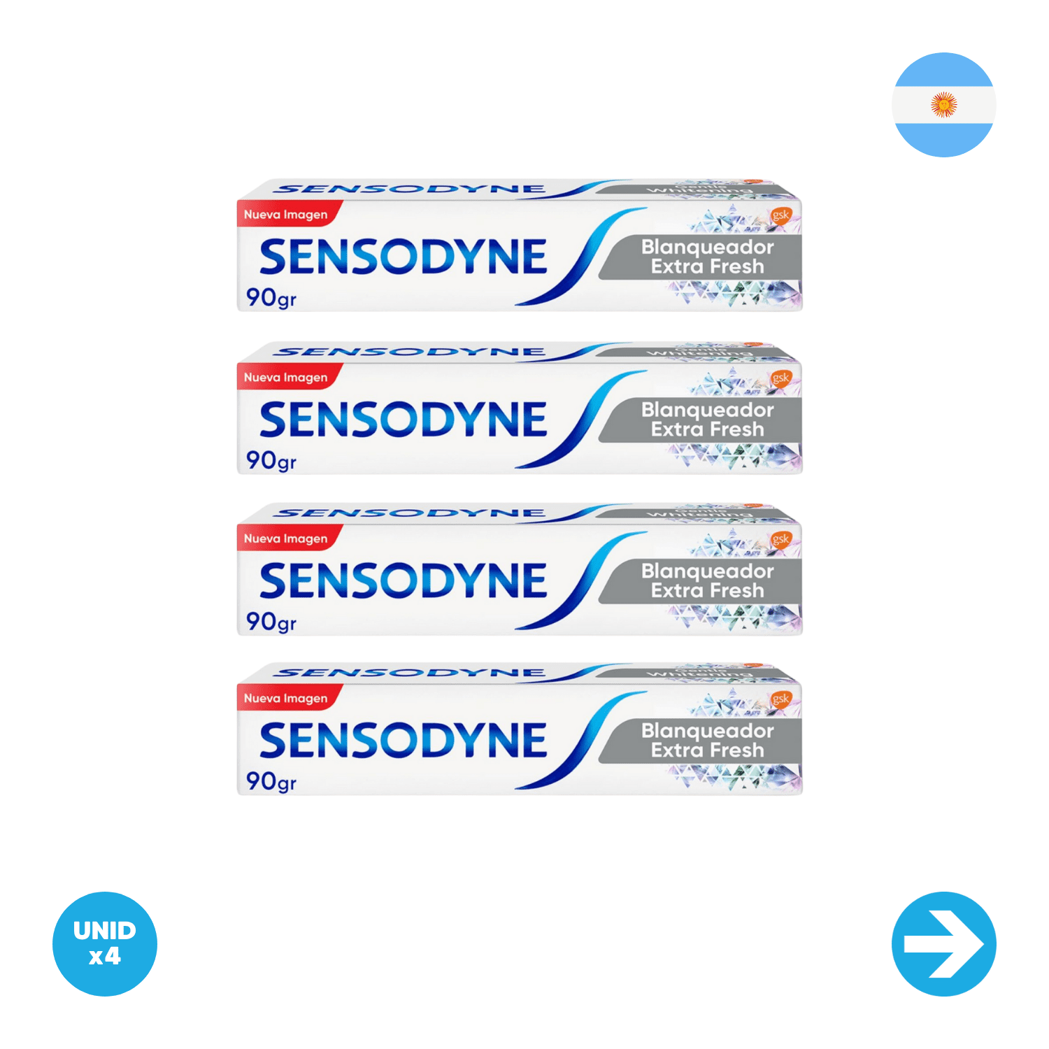 Sensodyne - Extra Fresh Whitening Toothpaste - 90gr x4 Units - Walmart.com