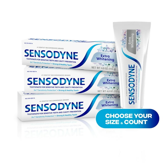 Sensodyne Extra Whitening Sensitive Toothpaste, 4 oz, 3 Pack - Walmart.com