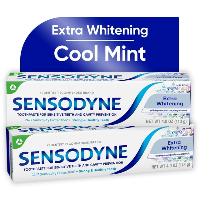 Sensodyne Extra Whitening Sensitive Toothpaste Mint 4 Oz 2 Pack For