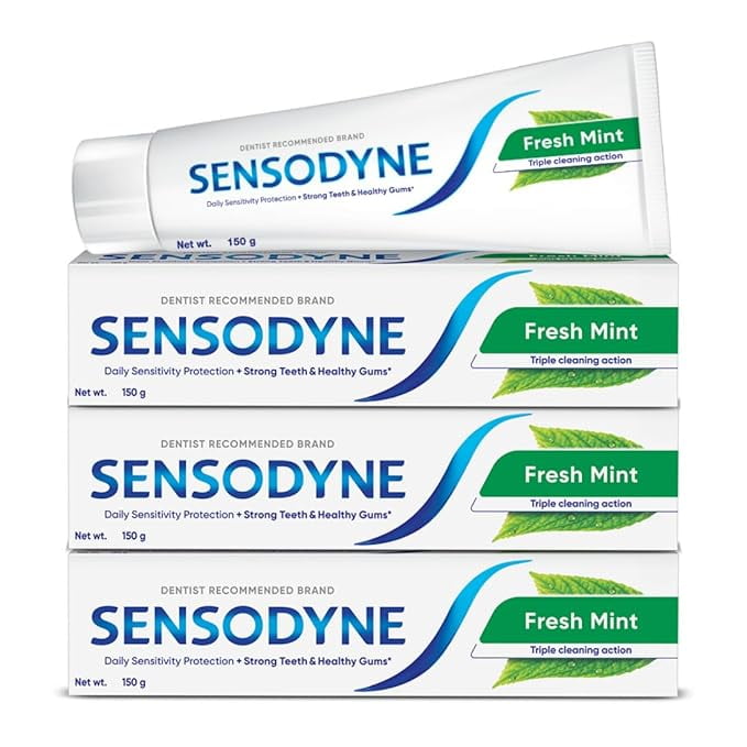 Sensodyne Fresh Mint Sensitivity Relief Toothpaste Combo Pack For Daily ...