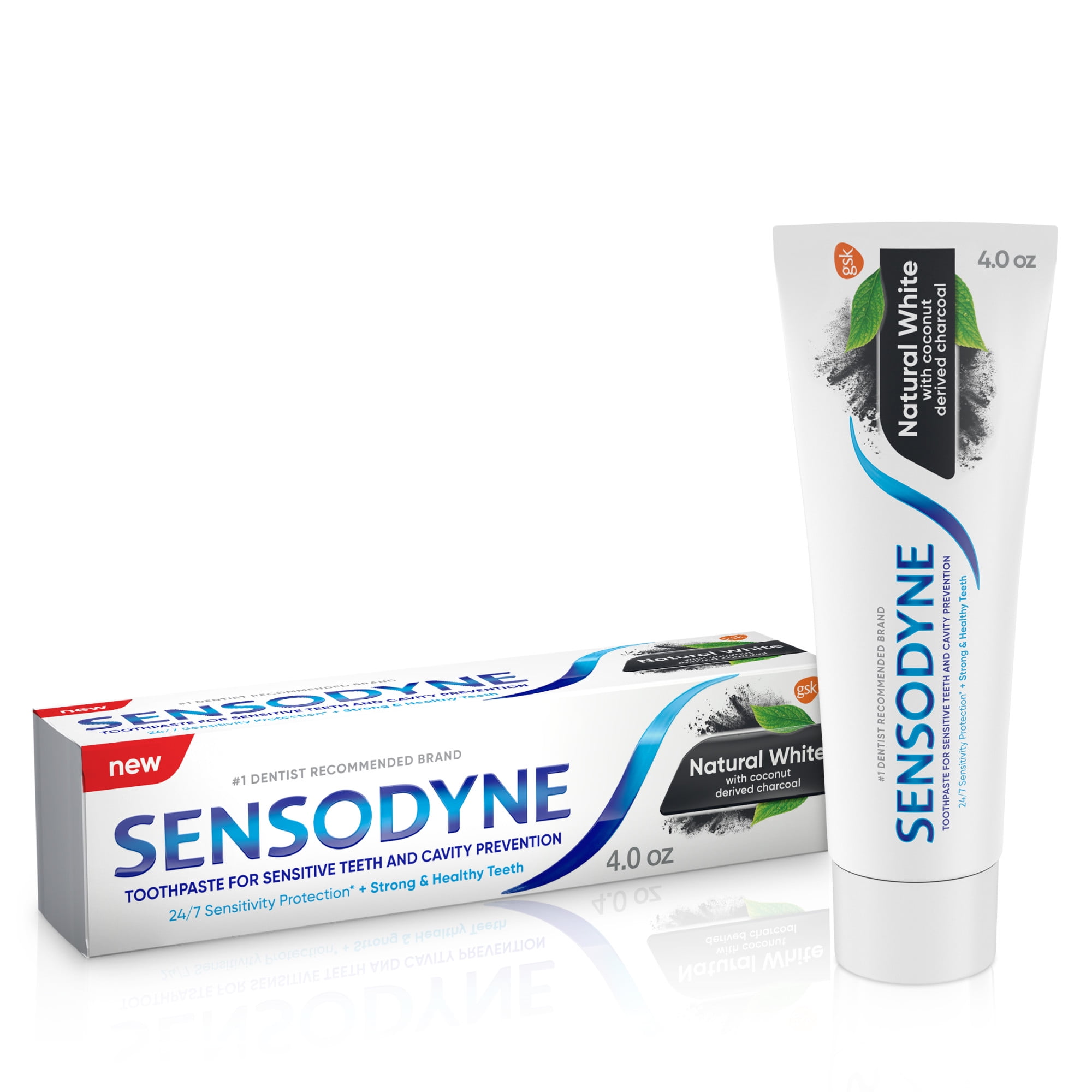 Sensodyne Charcoal Toothpaste for Sensitive Teeth, Natural Whitening ...