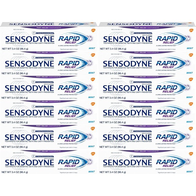 Sensodyne Rapid Relief Sensitive Toothpaste for Daily Care, Mint Flavor ...