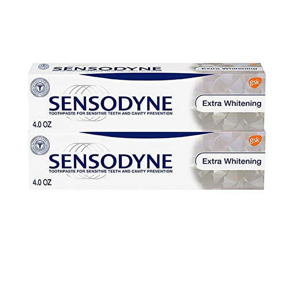 Sensodyne Toothpaste for Sensitive Teeth & Cavity Protection, Extra Whitening 4 Ounce (Pack of 2 ...