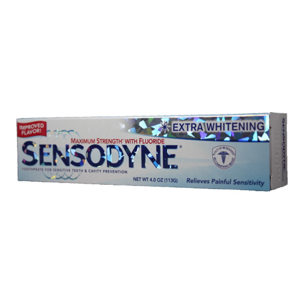 Sensodyne Toothpaste for Sensitive Teeth, Extra Whitening, Cavity ...