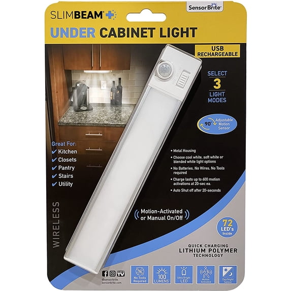 Sensor Brite Slim Beam Plus LED, USB Rechargeable, Motion Activated ...