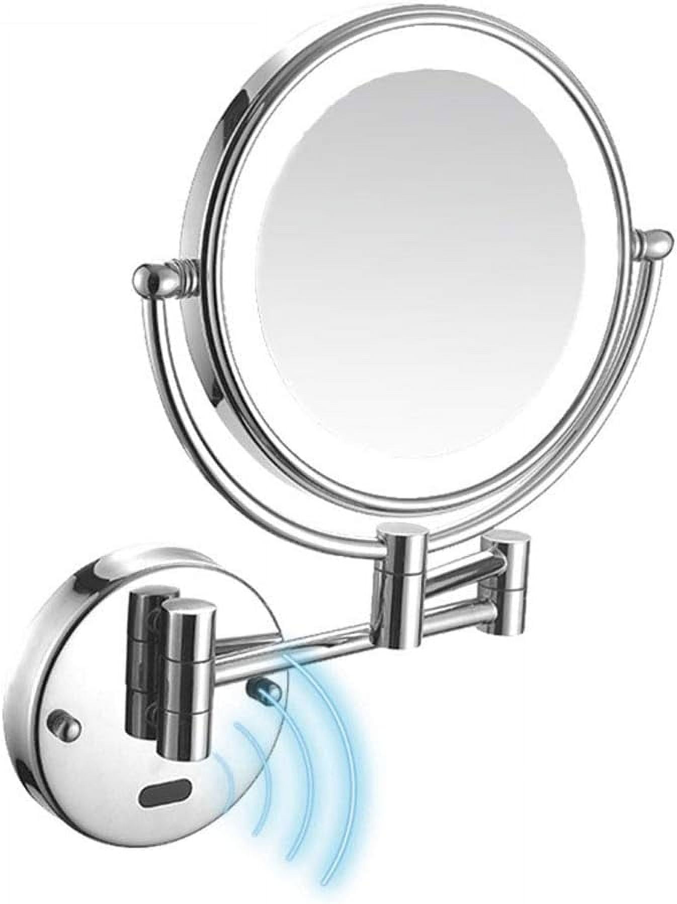 Sensor Wall Mounted Makeup Mirror, Two-Sided Swivel Wall Mount Mirror ...