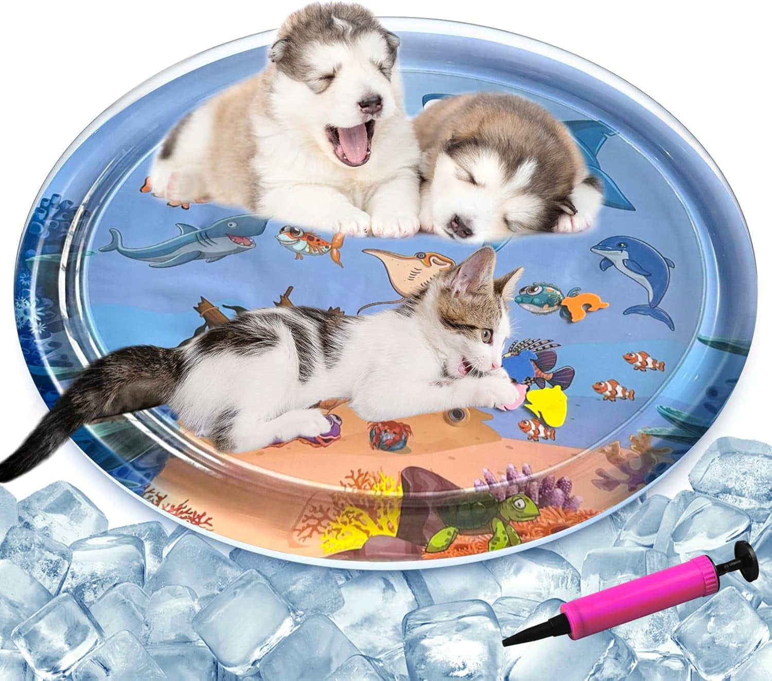 Sensor Water Playmat, Thickened Water Sensor Play Mat for Cats Dog ...