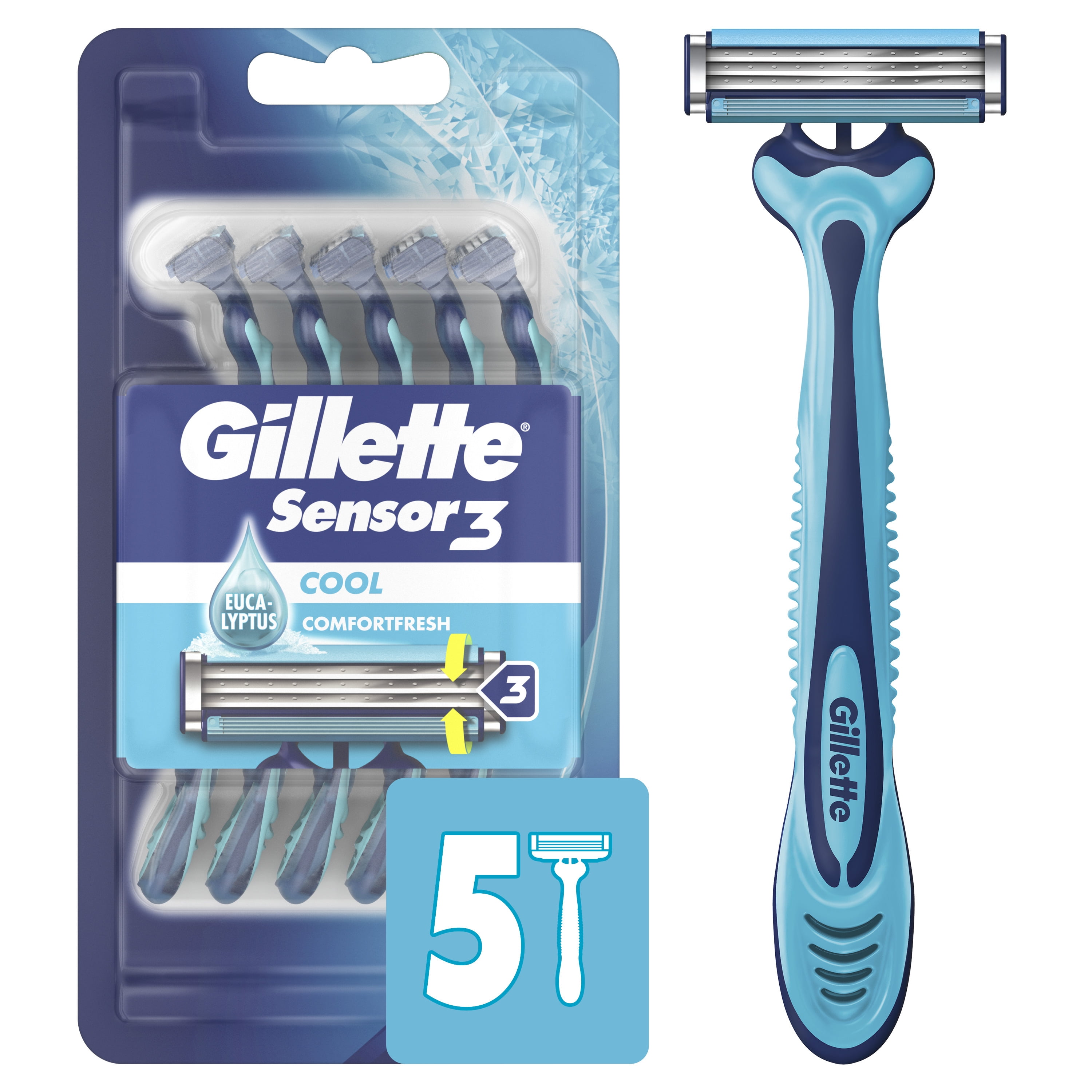 Gillette3 Men's Razor Blade Refills, 8 Count - Walmart Business Supplies