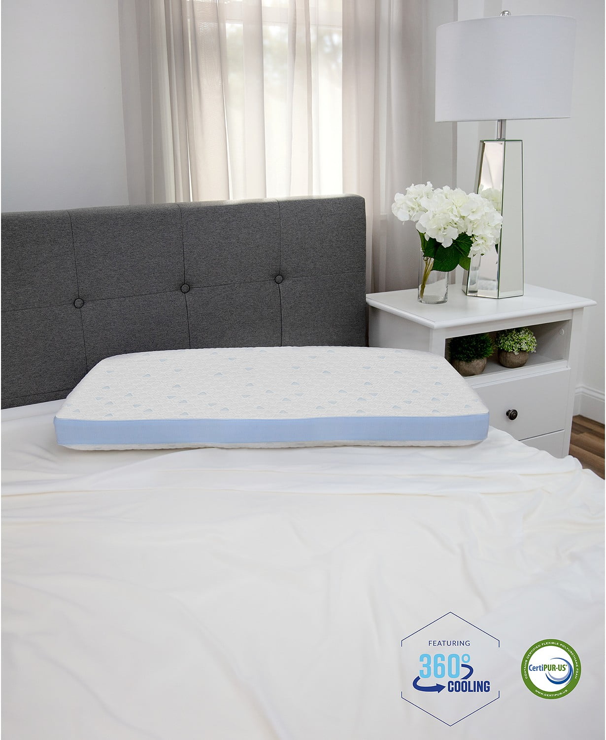 SensorGel Memory Foam Pillow Standard Size, Cold Touch Gusseted ...