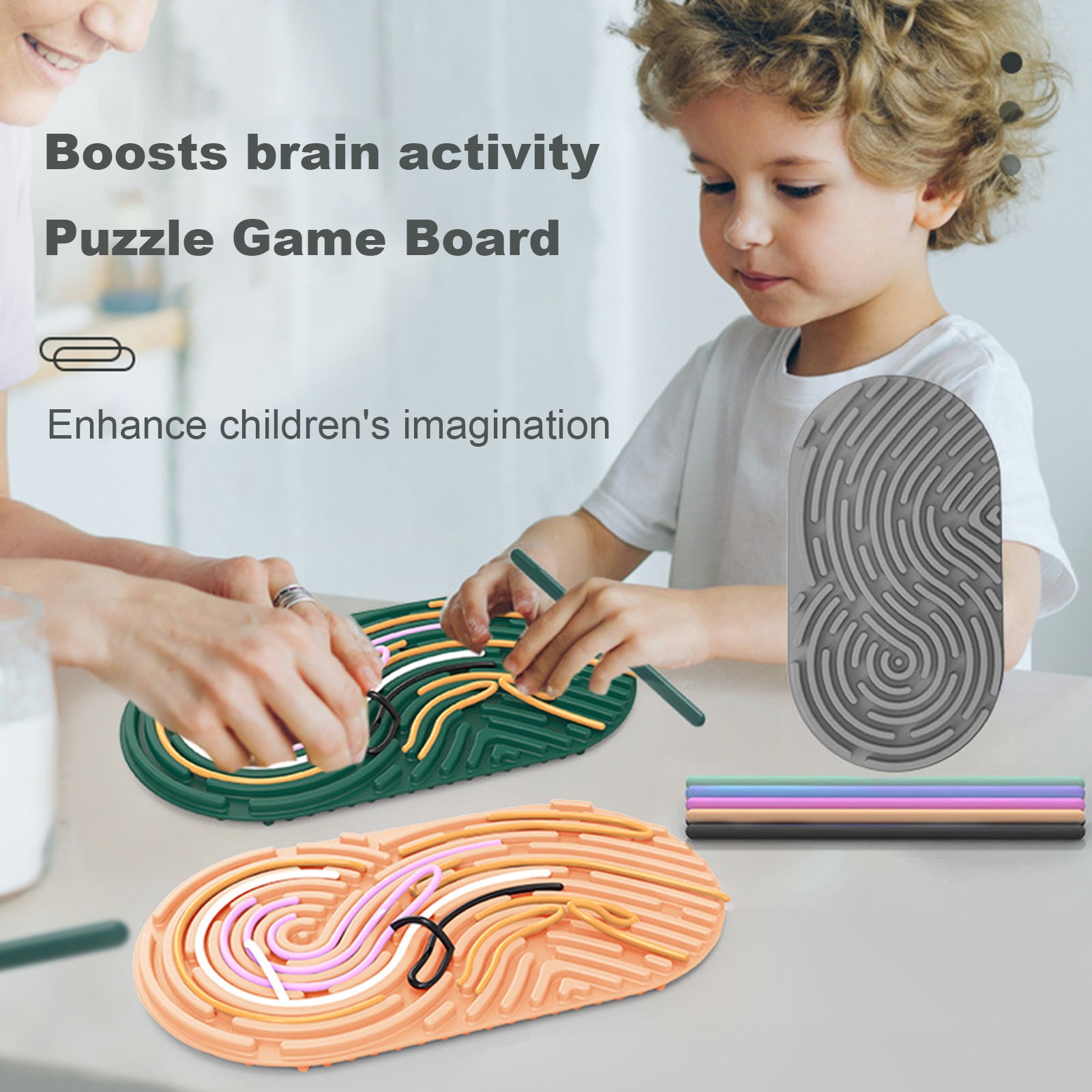 Sensory Activity Board Calming Stress Relief Colorful Silicone Stick ...