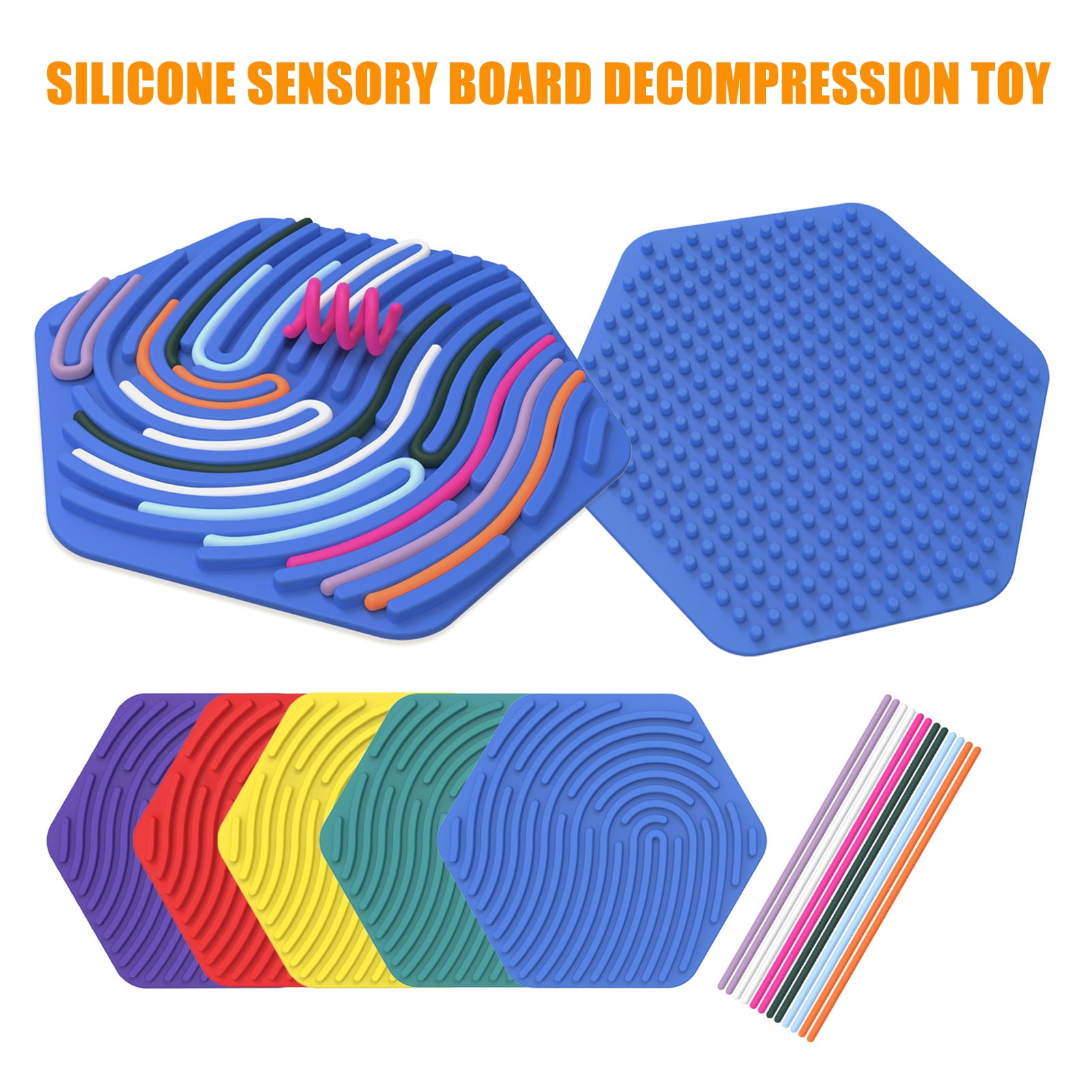 Sensory Activity Board Calming Stress Relief Silicone Strip Fidget Toy ...