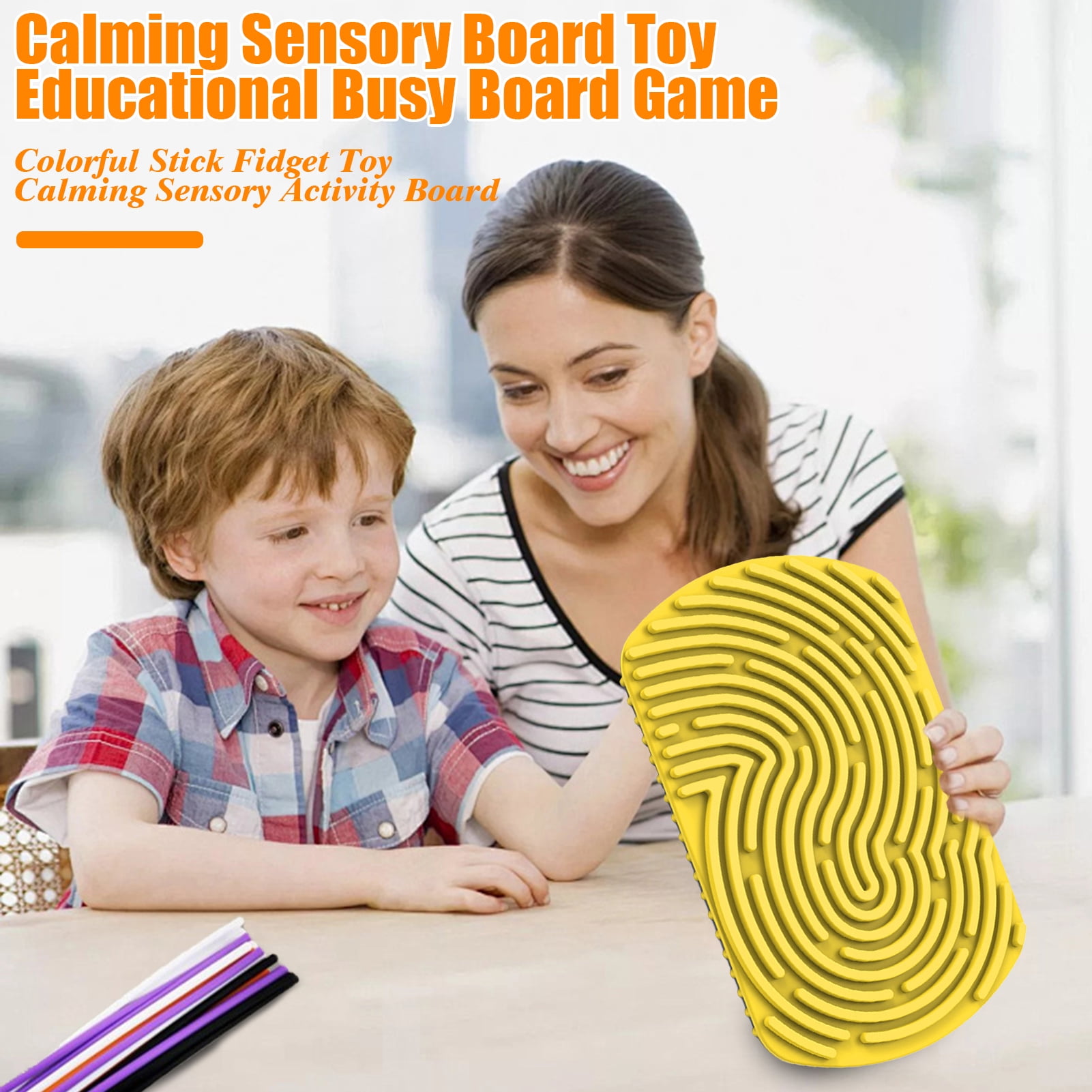 Sensory Activity Board Calming Stress Relief Silicone Strip Fidget Toy ...
