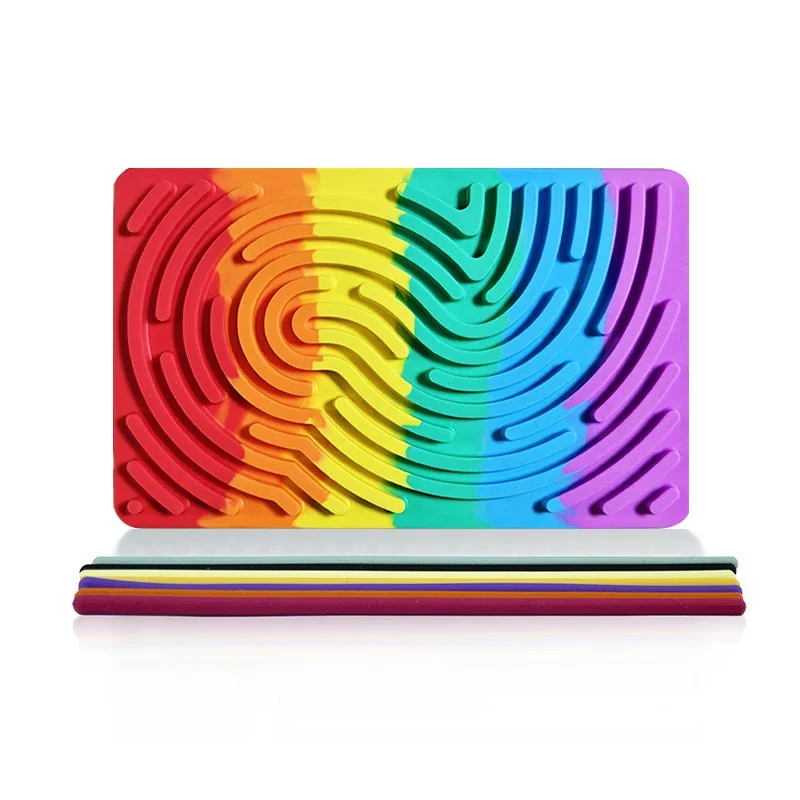 Sensory Activity Board Fidget Toy Silicone 2 in1 Double-Sided Design ...