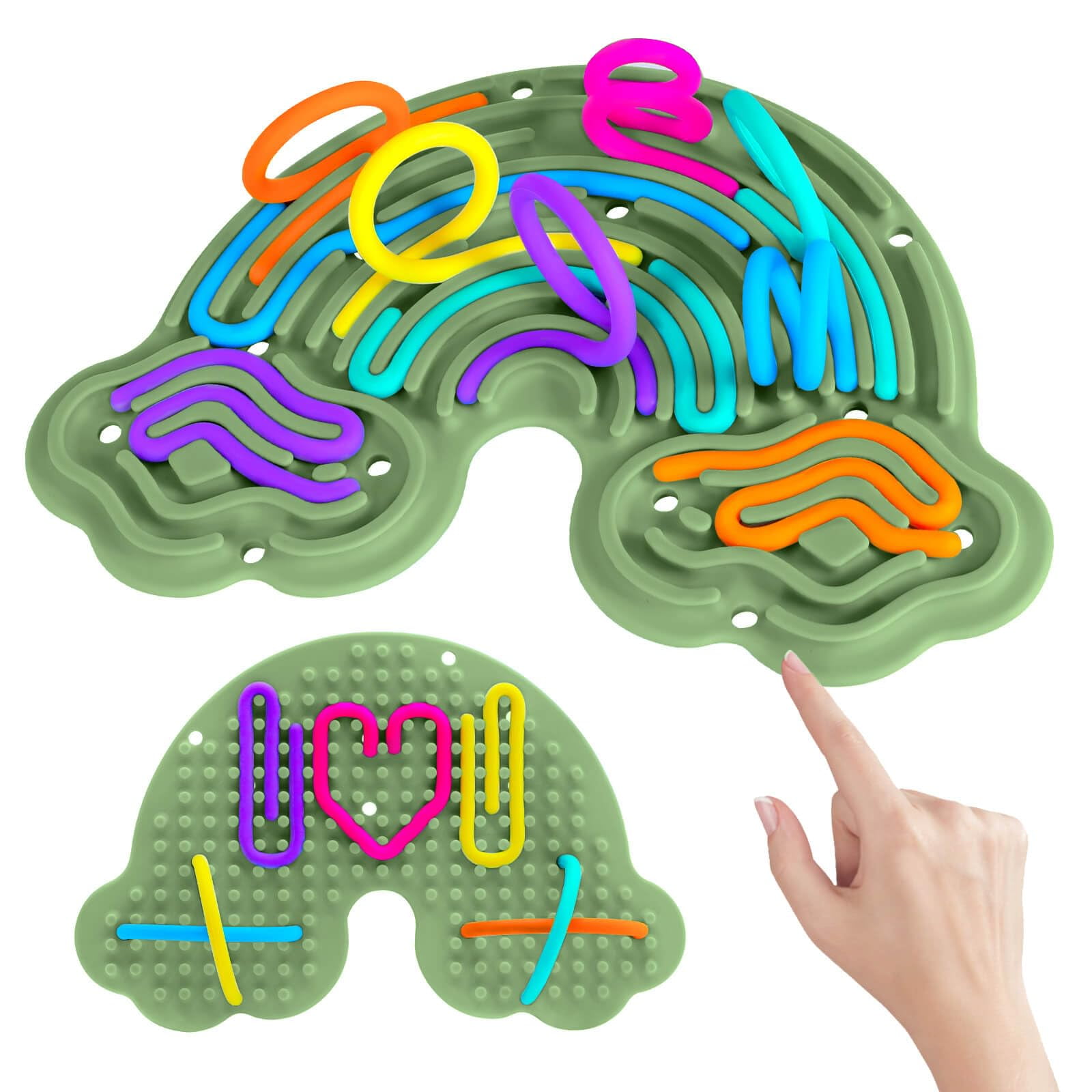 Sensory Activity Board Fidget Toys for Kids, Silicone Board for Fine ...