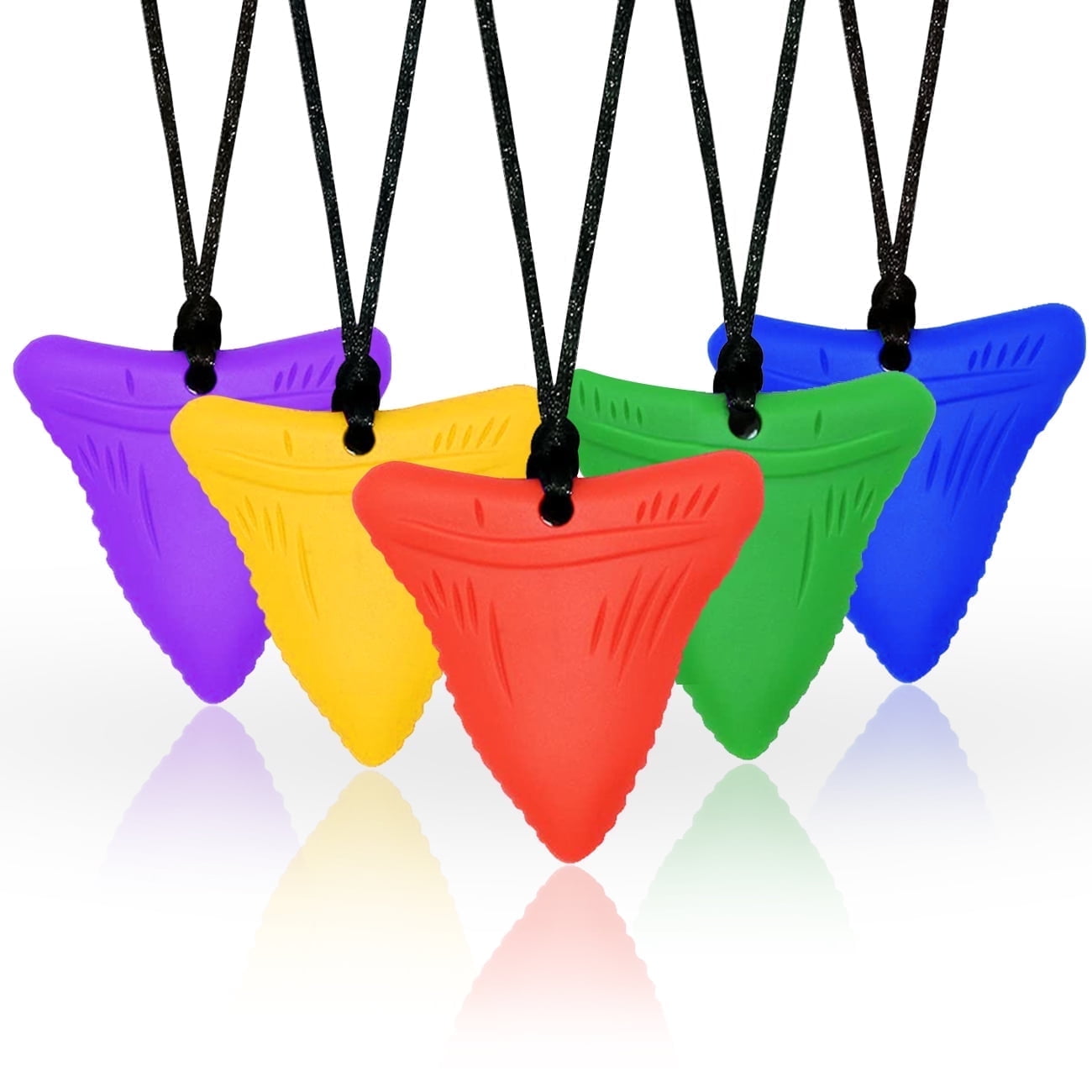 Sensory Chew Toys, 5 Pack Silicone Necklaces Oral Motor Chewy Tool for ...