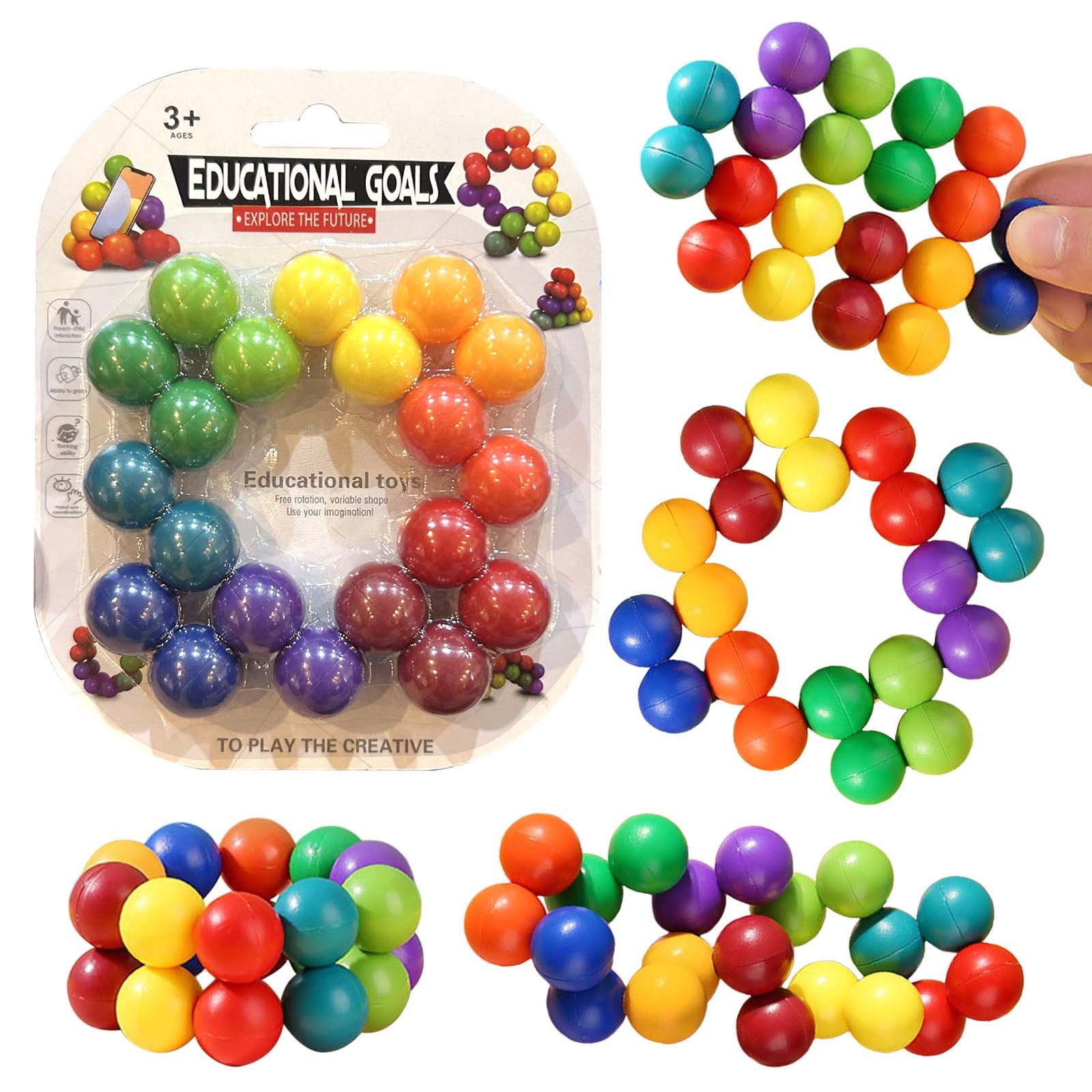 Sensory Fidget Puzzle Toy Set | Colorful Decompression Puzzle Balls for ...