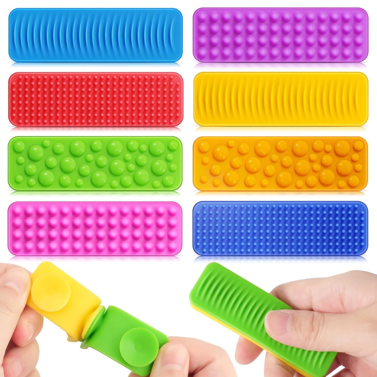 8 - Pack Textured Suction Sensory Fidget Toys for Kids & Adults - Ideal ...