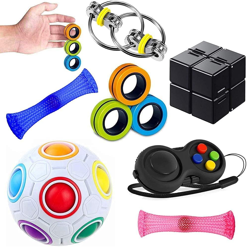 Sensory Fidget Toys Set 7 Pack. Stress Relief Relieve Anxiety Tools ...