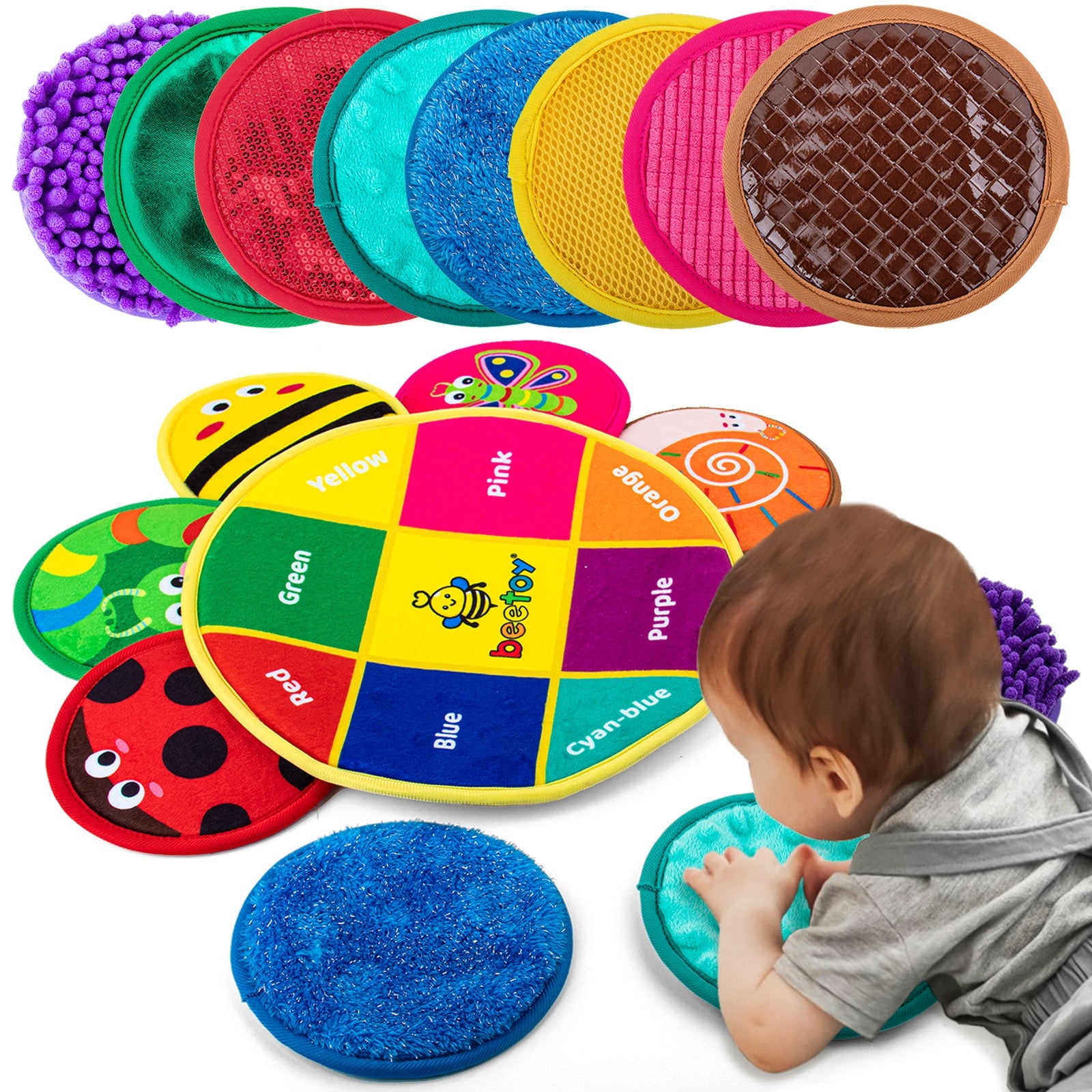 Sensory Mini Mats, 9 Set Textures Sensory Mats, Autism Sensory Toy with ...