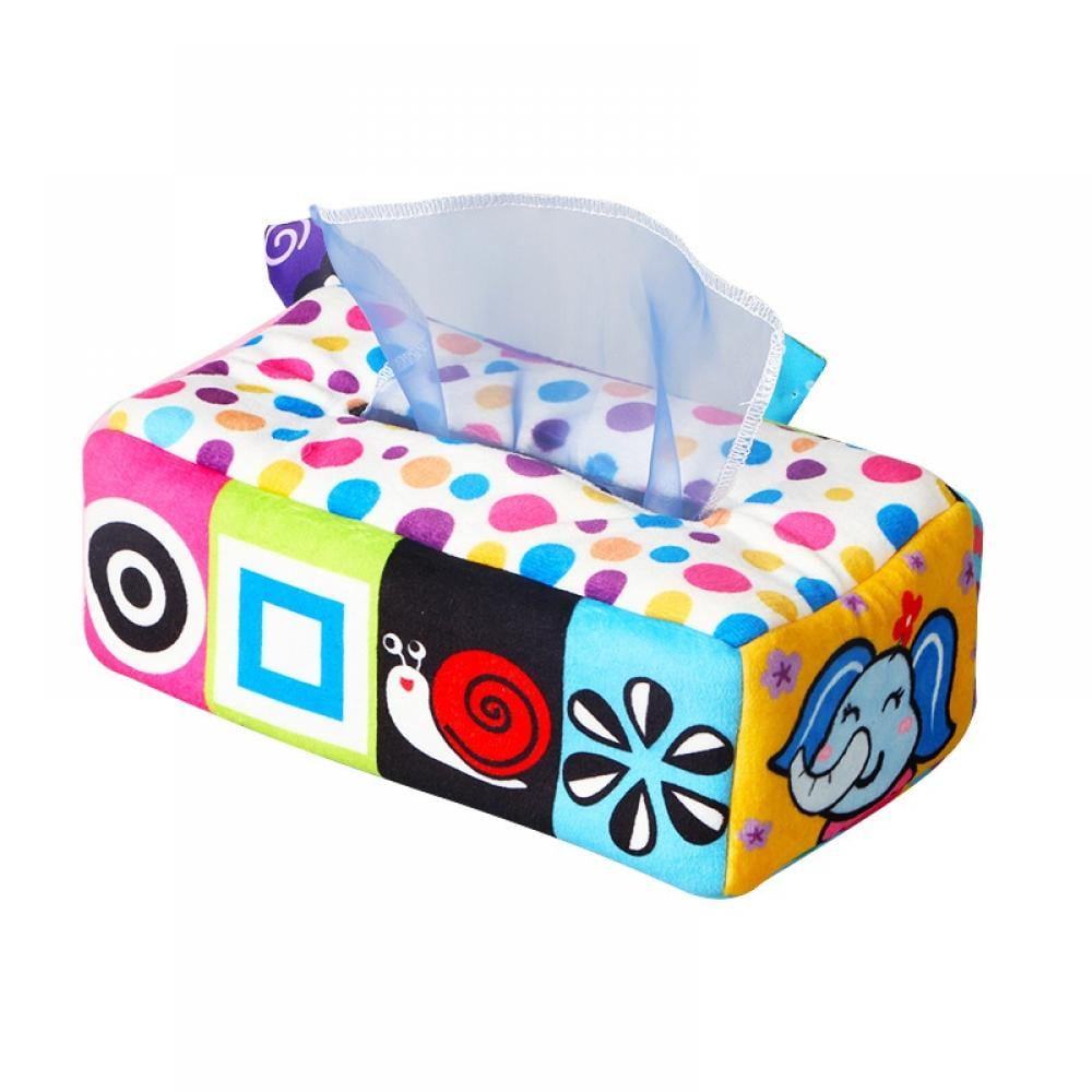 Sensory Pull Along Toddler Infant Baby Tissue Box - Colorful Juggling ...