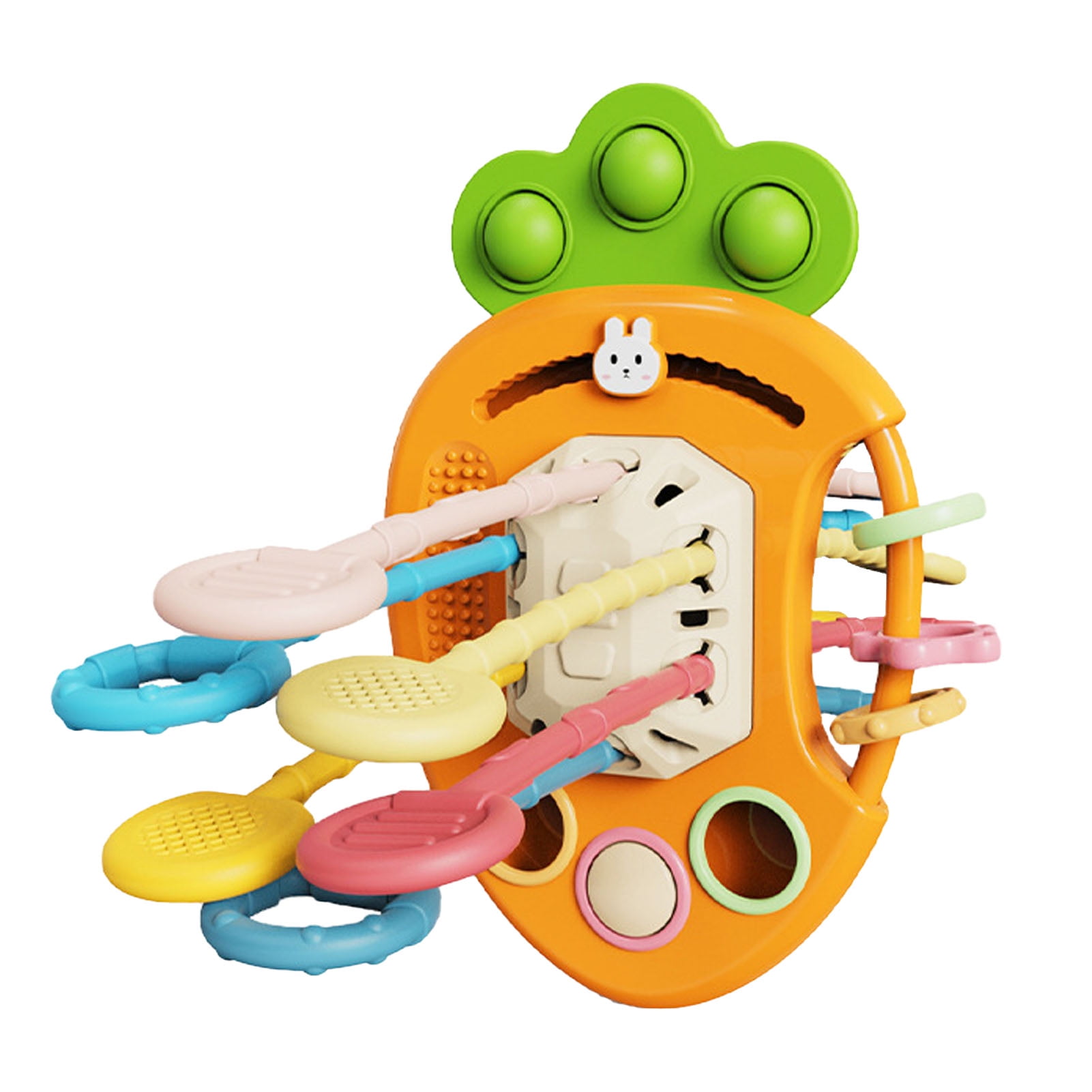 Sensory Pull String Toy Carrot Shape Textured Fine Motor Skill ...