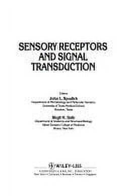 Pre-Owned Sensory Receptors and Signal Transduction (Hardcover ...