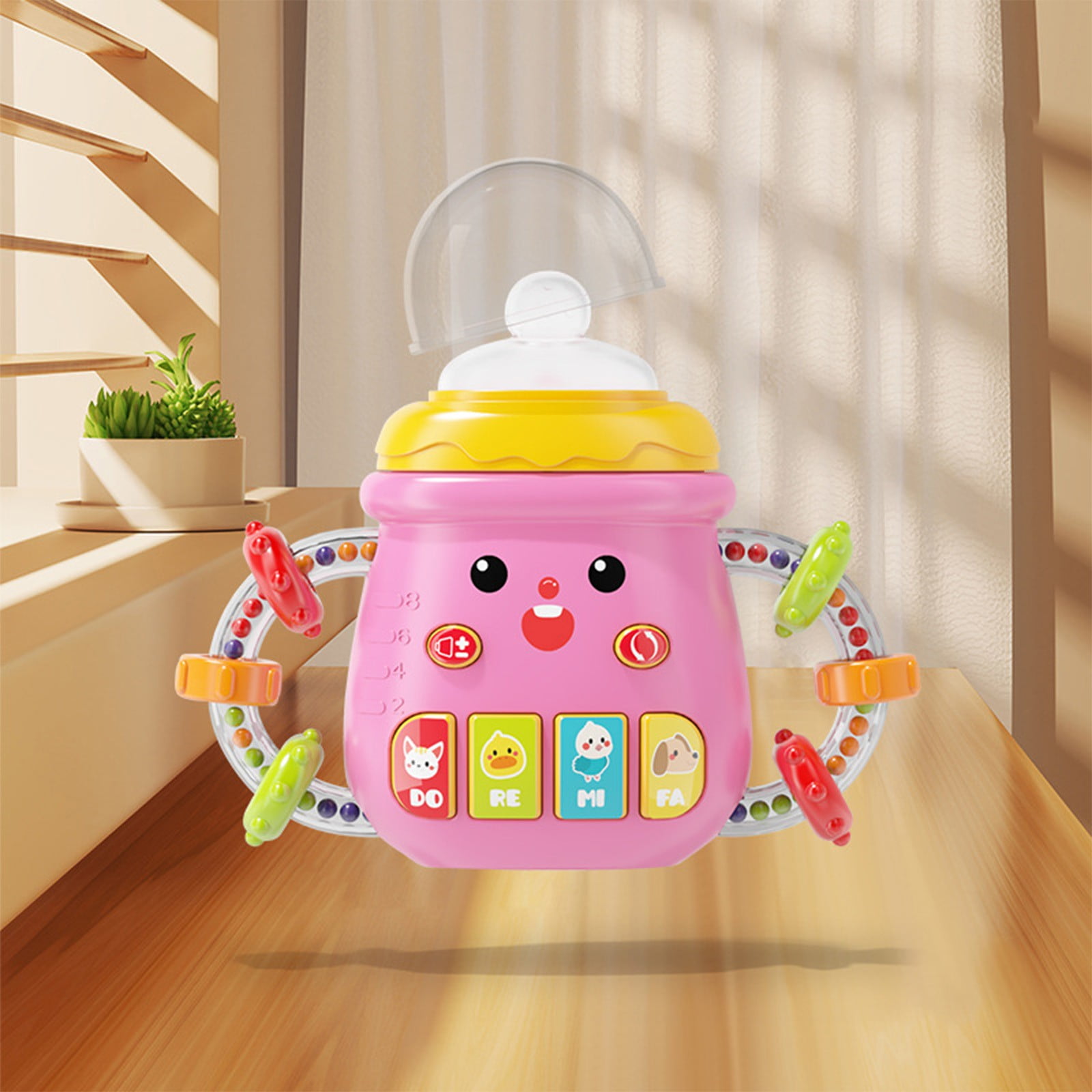 Sensory Soothing Bottle Rattle with Light and Music Teether Toy Calming ...