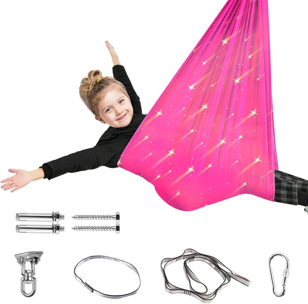 Sensory Swing for Kids with 360° Swivel Hanger, Therapy Swing Double ...
