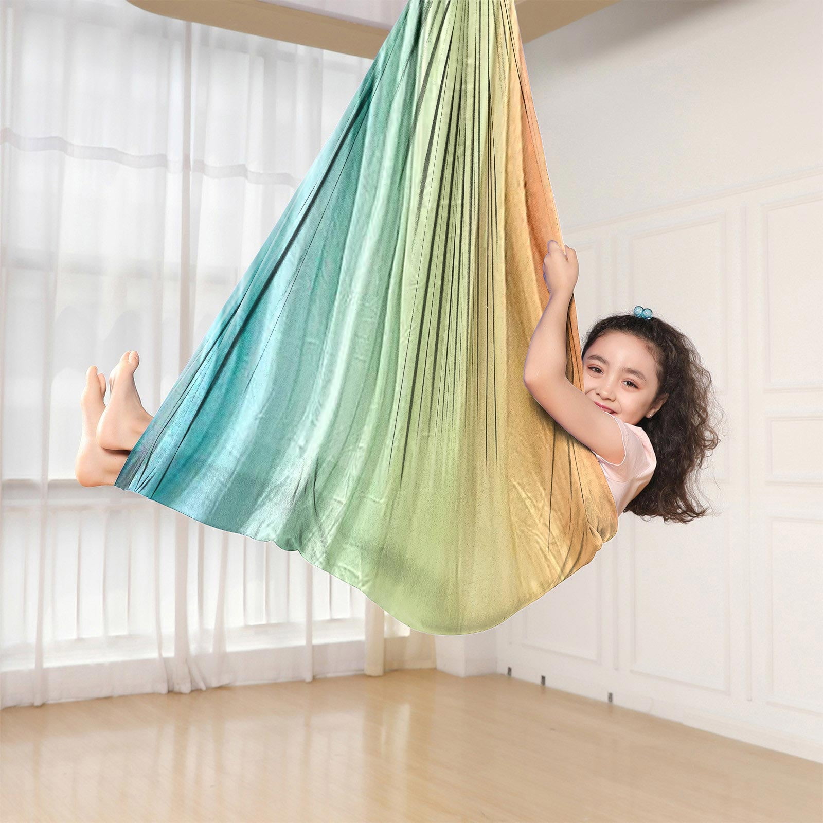 Sensory Swing for Kids Adults Double Layer Therapy Cuddle Swing 360掳 ...