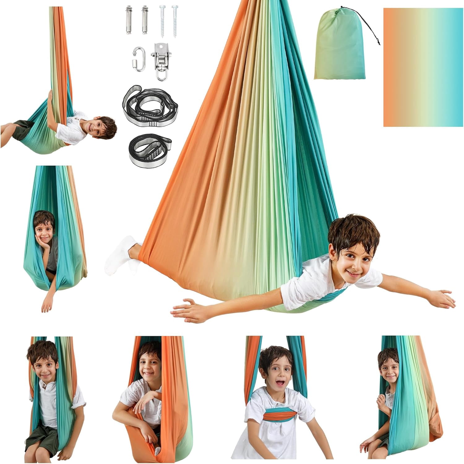 Sensory Swing for Kids and Adults, Indoor Outdoor Double Layer Therapy ...