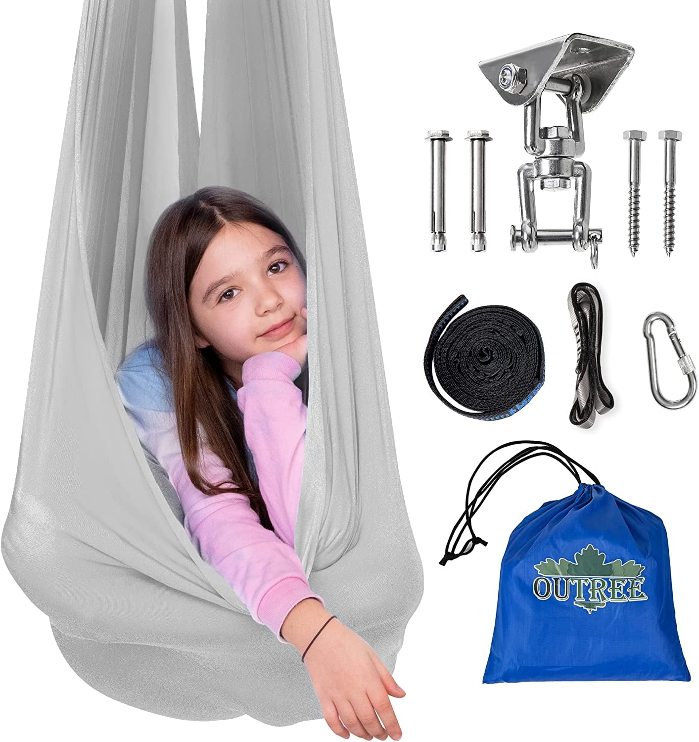 Sensory Swing for Kids with 360° Swivel Hanger, Indoor Therapy Swing ...